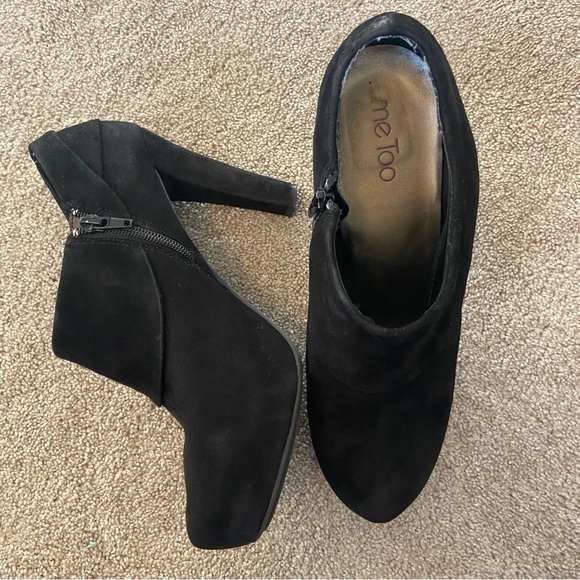 me too | Shoes | Metoo Black Suede Heels | Poshmark